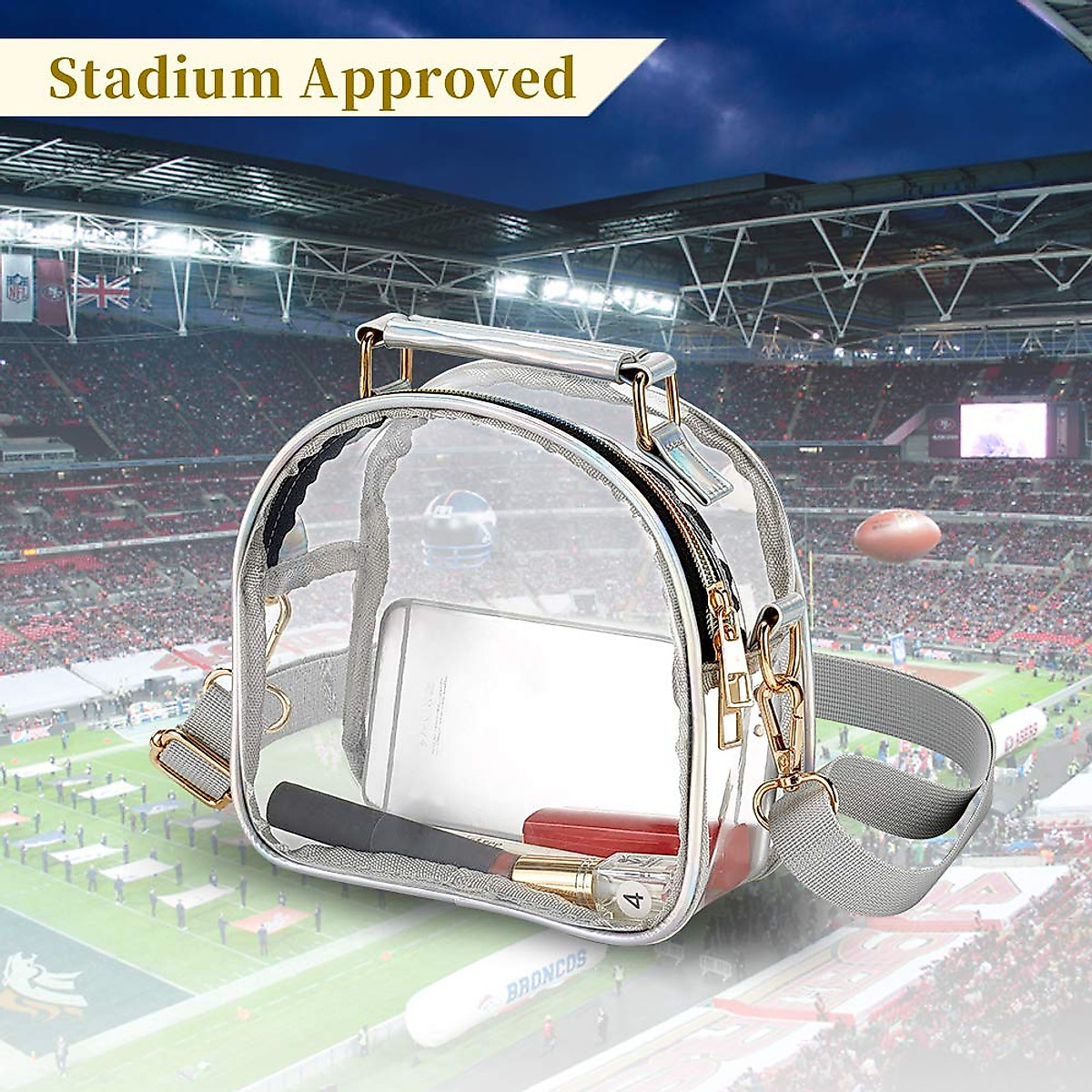 COROMAY Clear Purse for Women, Clear Bag Stadium Approved, Transparent Purse Handbag