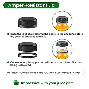 24 PACK, 12 OZ Reusable Plastic Juice Bottles with Caps, Plus 24 Labels & 2 Silicone Funnels - Clear Juicing Bottles for Juice, Smoothies, Ginger, Tea, Coffee - Food Grade & Leakproof Travel Bottles