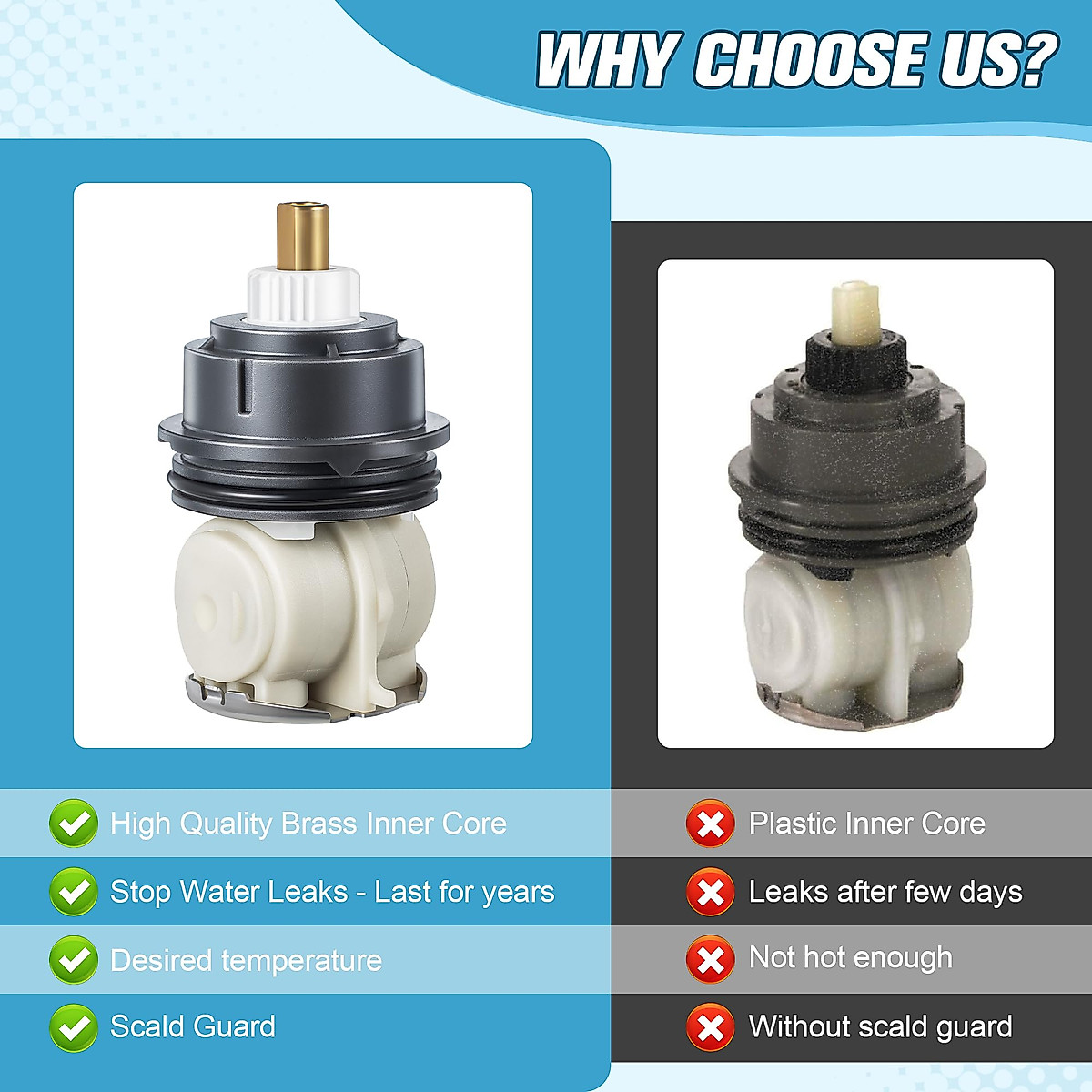 Enhon 2 Pack Shower Cartridge Replacement, RP46463 Cartridge Replacement Compatible with Delta Monitor 17 Series (2006 - Present) Dual Function Shower Faucet Valve, Including Seat and Spring Adapter