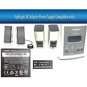 UpBright 18V AC/DC Adapter Compatible with Bose Companion 20 Multimedia Speaker System 406358 329509-1300 Model PSM36W-180 330733-0020 DC18V 2A 18.0V 2.0A 18VDC 2000mA Switching Power Supply Charger