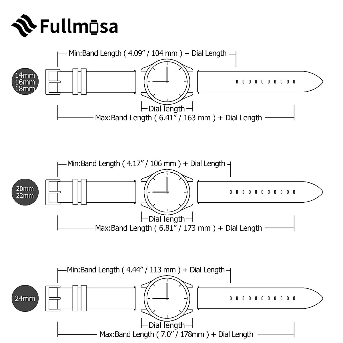 Fullmosa 20mm Leather Watch Band Compatible with Samsung Galaxy Watch 7 6 5 4 40mm 44mm Band, Galaxy 5 Pro 45mm, 6 Classic 47mm 43mm, 4 Classic 46mm 42mm, Active 2,Brown+Silver Buckle