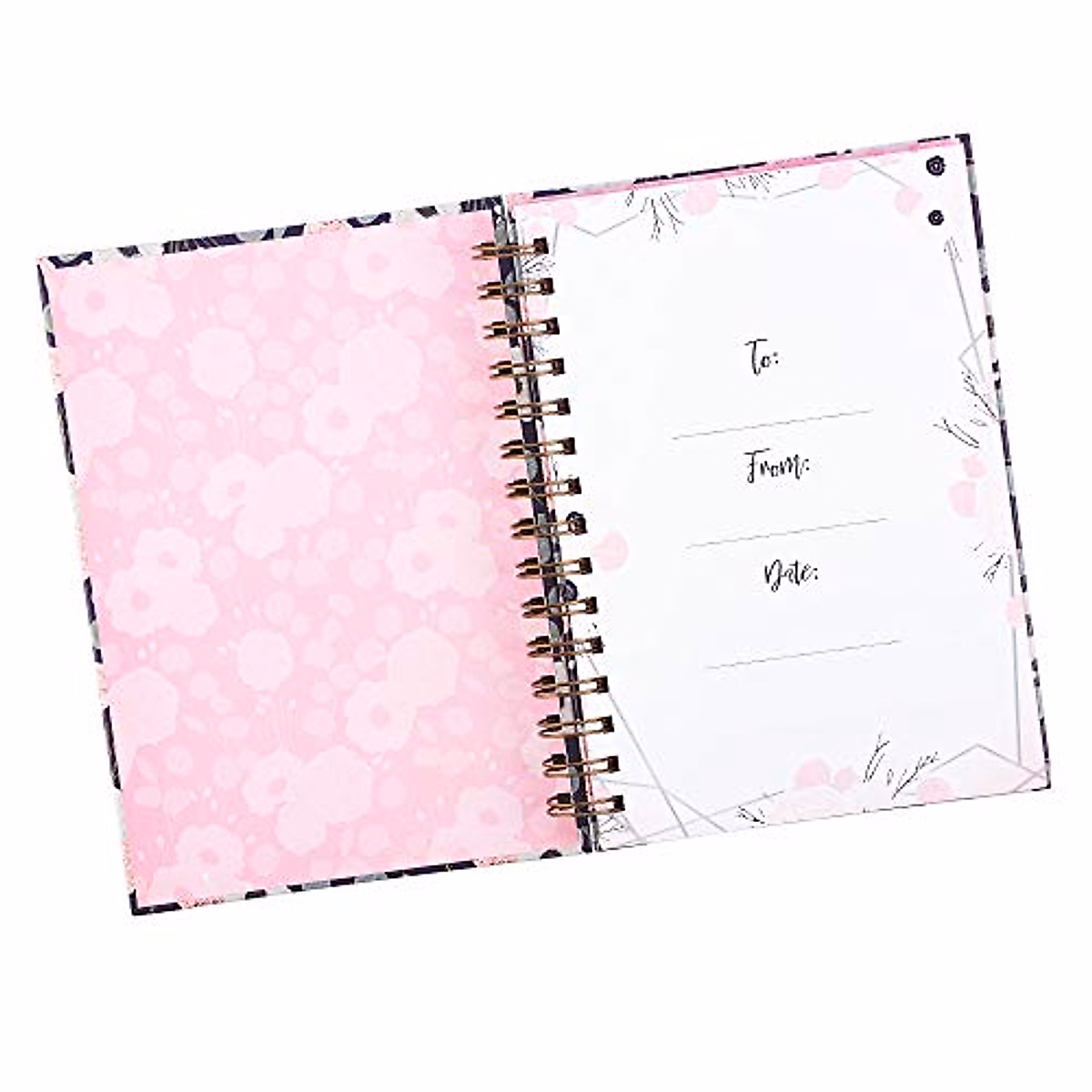 Christian Art Gifts Journal w/Scripture Be Still and Know Psalm 46:10 Bible Verse Navy Floral Inspirational Wire Bound Spiral 192 Ruled Pages, Large Hardcover Notebook, Wire Bound