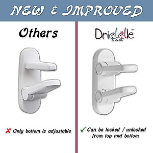 2 Pack - Door Lever Baby Safety Lock - Baby Proofing - Prevent Little Kids from Opening Doors with A Child Proof Door Handle Lock - 3M Adhesive - Driddle