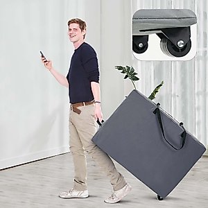 Cuddly Nest Rolling Folding Mattress Storage Bag - Heavy Duty Storage Container Fits for Tri-Fold Mattress Christmas Tree with 2 Wheels & Handles(Fits 6" QUEEN Mattress)