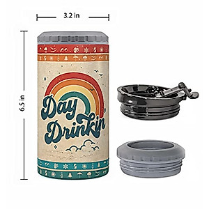 Macorner Can Cooler Drinking Gifts for Women - Stainless Steel Can Cooler for 12 oz & 16 oz Regular or Slim Cans & Bottles - Funny Gifts Idea for Girls Drinking Lovers - Wall Vacuum Insulated Cooler