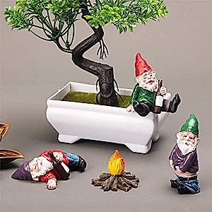 Yoga Miniature Garden Gnome Collectible Figurines Mini Gnome Statue Gnomes Figurines Ornaments Gnome Yoga Gnome Mini Gnomes Fairy Garden Set Dwarfs Statue(2 - 2.5 inch , 4 Pieces) (Sam(CF)-Sam2)