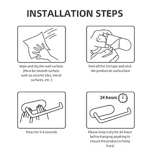 Adhesive Paper Towel Holder SUS304 Stainless Steel Kitchen Tissue Roll Holder Wall Mounted Paper Holder Under Kitchen Cabinet for Shower Bathroom