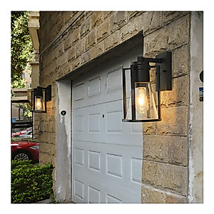 Black with 6W LED Bulb High Transmittance Lampshade Outdoor WallMounted Lamps,Waterproof and Rust Proof Exterior Wall Lamps,Suitable for Home Garden Terrace Wall Lamps Garage Front Door