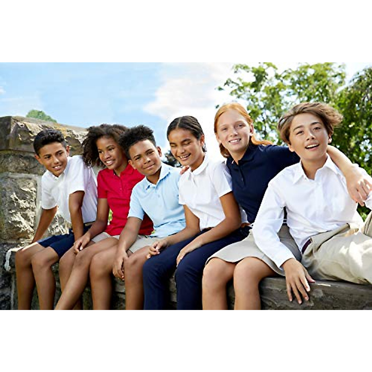 French Toast Boys Expandable Collar Dress With Long Sleeves (Standard & Husky) Button Down Shirt, White, 5 US