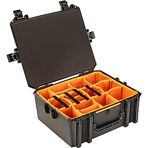 Pelican Vault - V600 Multi-Purpose Hard Case with Padded Dividers for Camera, Drone, Equipment, Electronics, and Gear (Black)