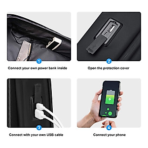 FENRUIEN 17.3-Inch Hard Shell Laptop Backpack,Anti-Theft Waterproof Business Travel Computer Backpack,Black Gaming Laptop Bag with USB Port for Men