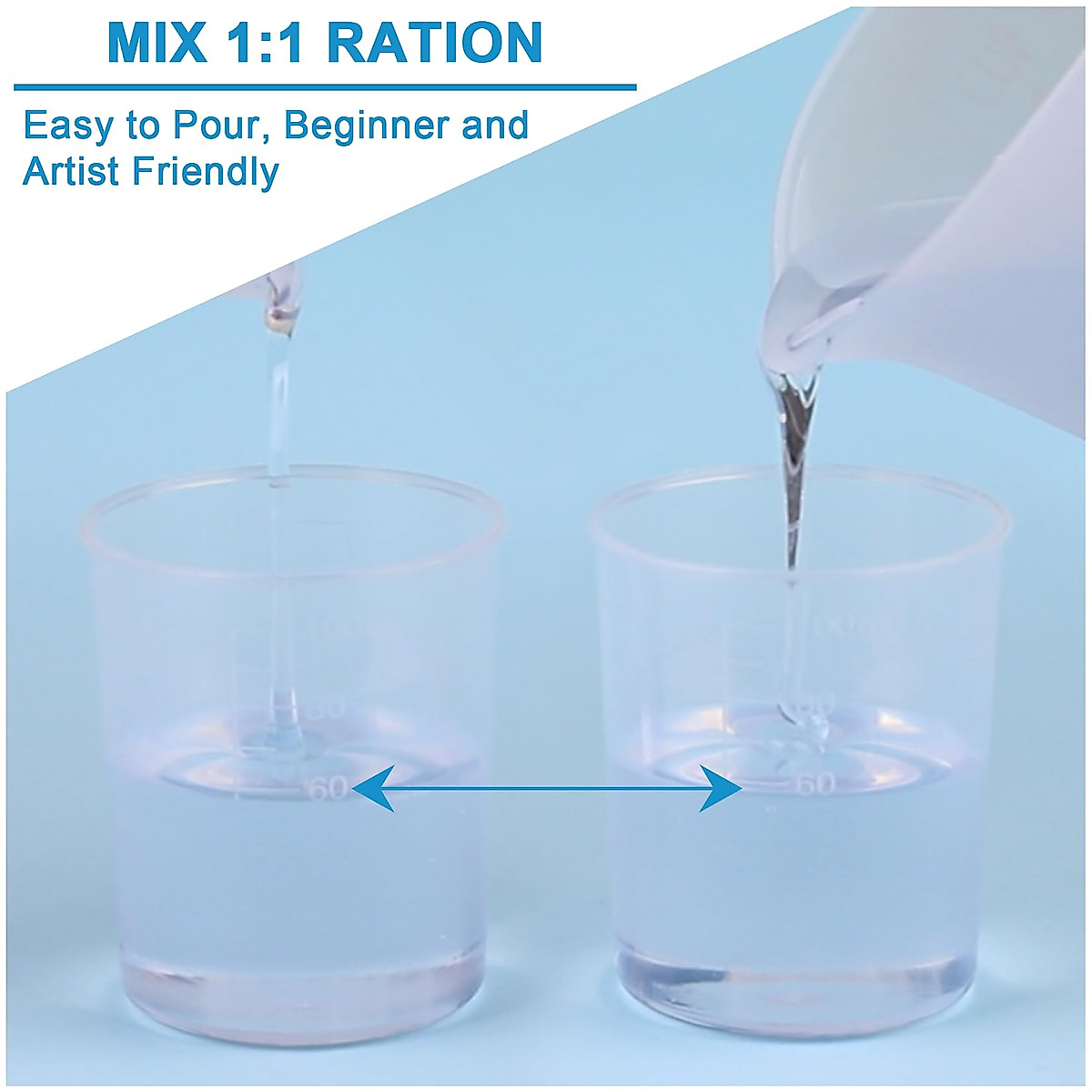 Epoxy Resin - 1 Gallon Crystal Clear Coating Kit, Not Yellowing No Bubble Easy Mix 1:1 Ratio, 2 Part Casting Resin for Art, Craft, Jewelry Making, River Tables, with Gold Foil Flakes, Glitter Flakes