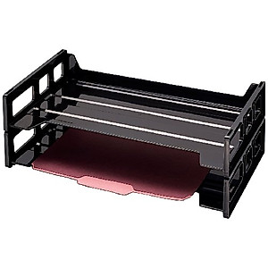 Officemate 26054 Recycled Desk Tray, Side Load,9 x 16 1/4 x 5, Legal, Black, 2/PK (OIC26054)