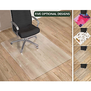 Futurwit Office Chair Mat for Hardwood Floor, 48" x 30" Clear Desk Chair Mat, Transparent Plastic Chair Mat for Rolling Chairs, Easy to Clean (Rectangle)