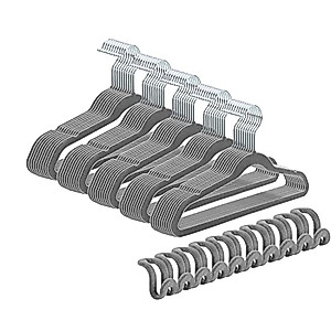 50+10 Pack Non-Slip Children's Clothes Hangers Velvet Hangers Space Saving Hangers 15~20LBS Heavy Duty Hangers 13.8"