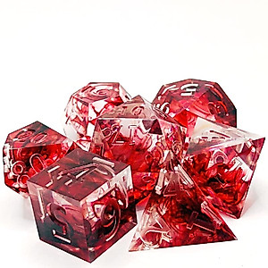 ZYM305 7pcs DND Games Resin Sharp Dice Set Games Dice (Color : Burgundy)