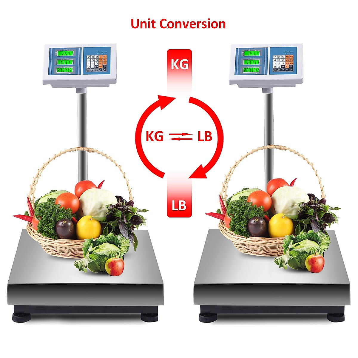 Giantex 660lbs Weight Computing Digital Scale Floor Platform Scale Postal Scale Accurate Shipping Mailing LB/KG Price Calculator Stainless Steel High-Definition Display Screen