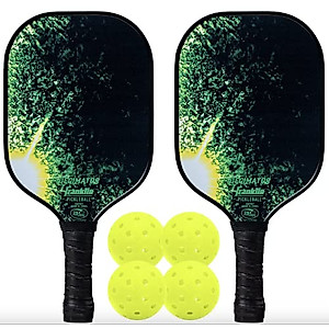 Franklin Sports Pickleball 2-Player Carbon Fiber Paddle and X-40 Pickleball Set