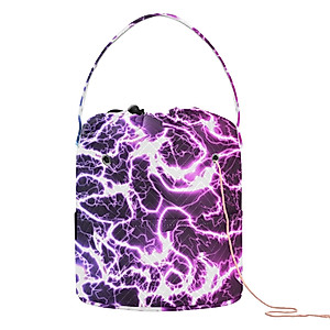 Aslsiy Yarn Bag Galaxy Gradient Small Crochet Bag Milky Way Knitting Project Bag for Yarns Crochet Accessories for Crocheter Knitter