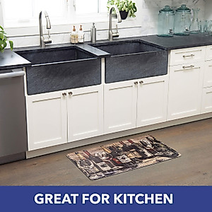 SoHome Cozy Living Anti-Fatigue Designer Kitchen Mat, Wine Asst. Themed-Non Slip, Stain Resistant, Easy Clean, 1/2 Inch Thick Comfort Chef Mat, 18" x 55"