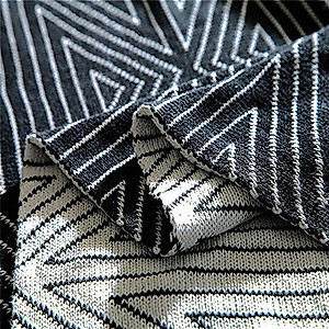 NVEOP 100% Cotton Knitted Throw Blanket, Reversible Two-Sided Blanket, Perfect for Coach/Sofa/Bed, 51”x71”