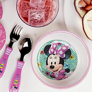 Zak Designs Minnie Easy Grip Flatware Fork And Spoon Utensil Set – Perfect for Toddler Hands With Fun Characters, Contoured Handles And Textured Grips, Minnie Bowtique | ⭐️ Exclusive