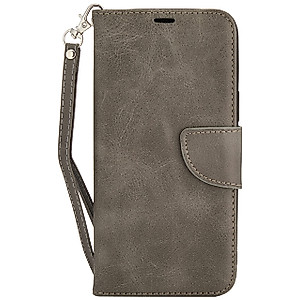 GLOW Co., Ltd. iPhone 12 Pro Max Notebook Type Case with Strap, Gray, Tempered Glass & Stylus Pen 407-2-01