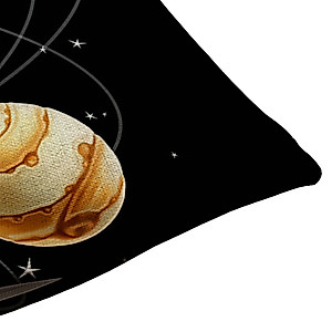 Throw Pillow Cover Solar System Planets Stars and Milky Way Galaxy Space Decorative Pillow Case Home Decor 20x12 Inches Pillowcase Jcp177