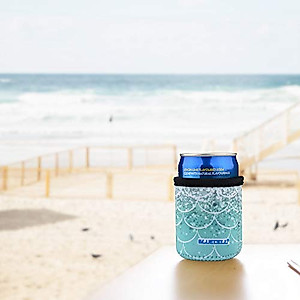 Bluecell Pack of 3 Neoprene Insulators Fish Scale Pattern Beer Can Sleeves for 7.5oz Drink Beer Cans (Fish-Scale Pattern(3pcs), 7.5 oz)