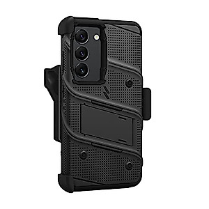 ZIZO Bolt Bundle for Galaxy S23 Case with Screen Protector Kickstand Holster Lanyard - Black