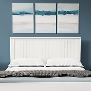 Glenwillow Home Wainscott Wood Panel Headboard in White - Queen Size