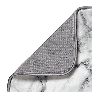 S&T INC. Absorbent, Reversible XL Microfiber Dish Drying Mat for Kitchen, 18 Inch x 24 Inch, Marble