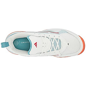 adidas Women's AvaFlash Tennis Shoe, White/Silver Metallic, 10