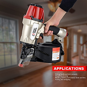 Siding Nail Gun CN565B, 15 Gauge 1-1/4-Inch to 2-1/2-Inch Pneumatic Coil Siding Nailer for Siding Sheathing Fencing Roof Decking
