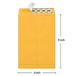 ValBox 6x9 Self Seal Catalog Security Envelopes 250 Count Small Brown Kraft Envelopes for Mailing, Storage and Organizing