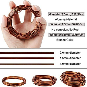Messar Bonsai Tool Set, 30M Aluminium Bonsai Training Wire Line 3-Sizes(1.0mm/1.5mm/2.0mm) and 20 Pcs Flower Pot Hole Mesh Pad (4.5cm/1.8 inches) for Outdoor Plant Pot & DIY Hanging Art Crafts