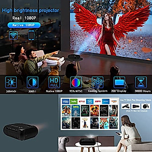 Mini Projector Portable Projector Compatible with HDMI/VGA/AV/DVD/USB/Headphone Jack/Laptop/ iOS & Android Apartment Must Haves Electronics Tech Gadgets Birthday Gifts for Men Personalized Gifts