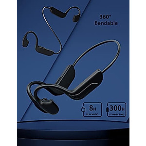 MOSAJIE Open Ear Headphones, Air Conduction Headphones Lightweight Bluetooth Wireless Sports Headset, with Built-in Mic, Up to 8 Hours Playtime, Waterproof Headset for Running Workouts Cycling