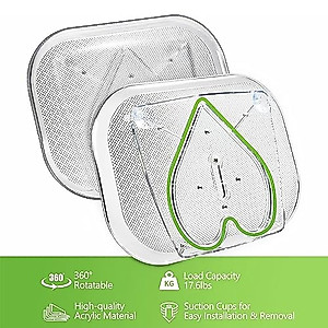 Square Lazy Susan for Refrigerator, Clear Turntable Organizer, 2 Pack 15.67'' Rectangular Fridge Organizers and Storage, Rotating Rack Organization for Kitchen, Counter Top, Cabinet Closet, Pantry
