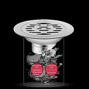 Stainless Steel Floor Drains Strainer Cover Drainer Bathtub Sewer Round Floor Drains Kitchen Bathroom Hardware Fitting 1Pcs(15cm-Single)