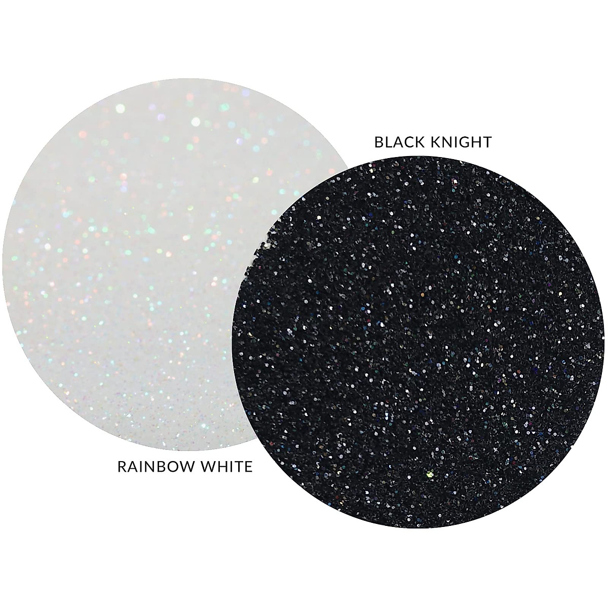 MARBLERS Cosmetic Grade Fine Glitter Duo [Black Knight & Rainbow White] 0.36oz (10g) | Non-Toxic | Vegan | Cruelty-Free | Eyeshadow, Nail Polish, Nail Art | Festival, Rave & Party Makeup | Body & Face