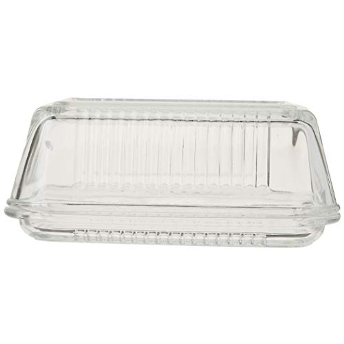 Circleware Farm Glass Butter Dish with Glass Lid, Multi-Purpose Preserving Serving Dessert Dish Tray, 6.75" x 4", Glassware for Cream Cheese, Cake, Salad, Candy, Foods & Best Selling Gift Ideas