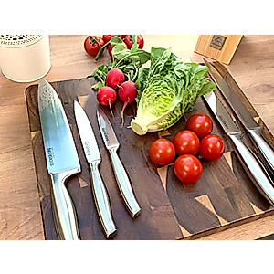 Svensbjerg Modern-Silver Chef Kitchen Knife Set without Block, Chef Knife Set for Cooking, Knife Set for Kitchen, Stainless Steel, Sharp, German Brand | SB-KS101