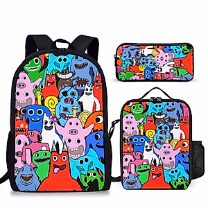 mfiwena Cool 17'' Game Backpack, Casual Bookbag with Adjustable Strap Multifunction Large Capacity Laptop Bag for Boys and Girls