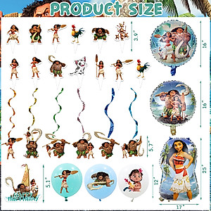 Moana Birthday Party Supplies - Moana Party Decorations include Banner Backdrop Ballons Cake Cupcake Toppers Haning Swirls, Moana Party Supplies