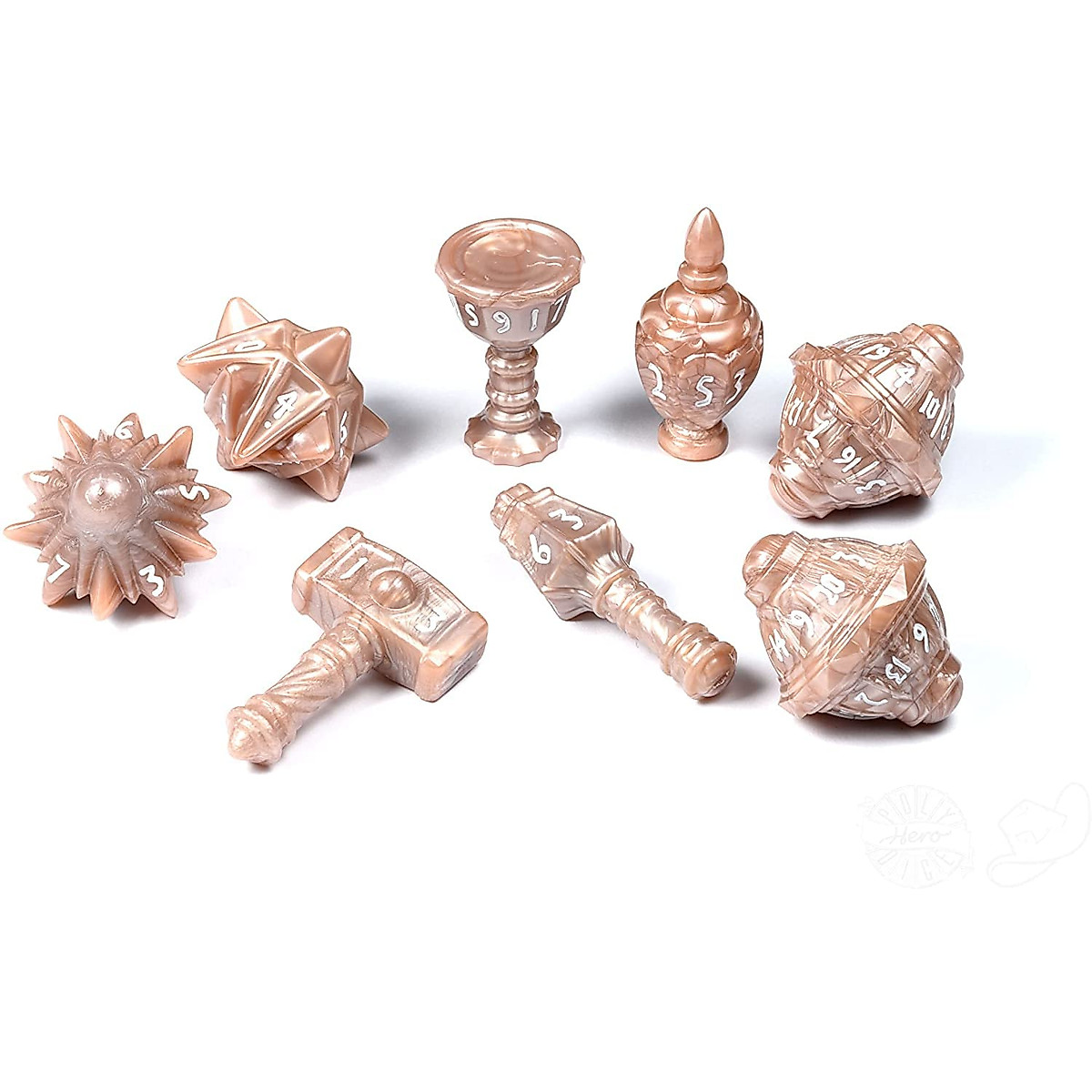 PolyHero Cleric 8 Dice Set (Radiant Rose)