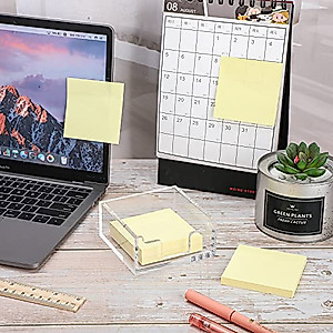 Clear Acrylic Sticky Notepad Holder,Acrylic Sticky Note Dispenser for Desk Accessories (1 Pack)
