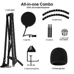 Razer Seiren Mini Mic Boom Arm with Microphone Windscreen and Dual Layered Mic Pop Filter for Razer Seiren Mini USB Streaming Microphone by YOUSHARES