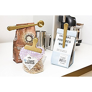 Kikkerland Kitchen Clip Set (Set of 3), Brass