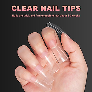 ranrose Ranrose Clear Duck Nail Tips - 120PCS Duck Feet Style Nail Tips for Acrylic Nails Professional,12Size Full Cover Acrylic Fake Nails Wide French False Nails Extension for Nail Salon